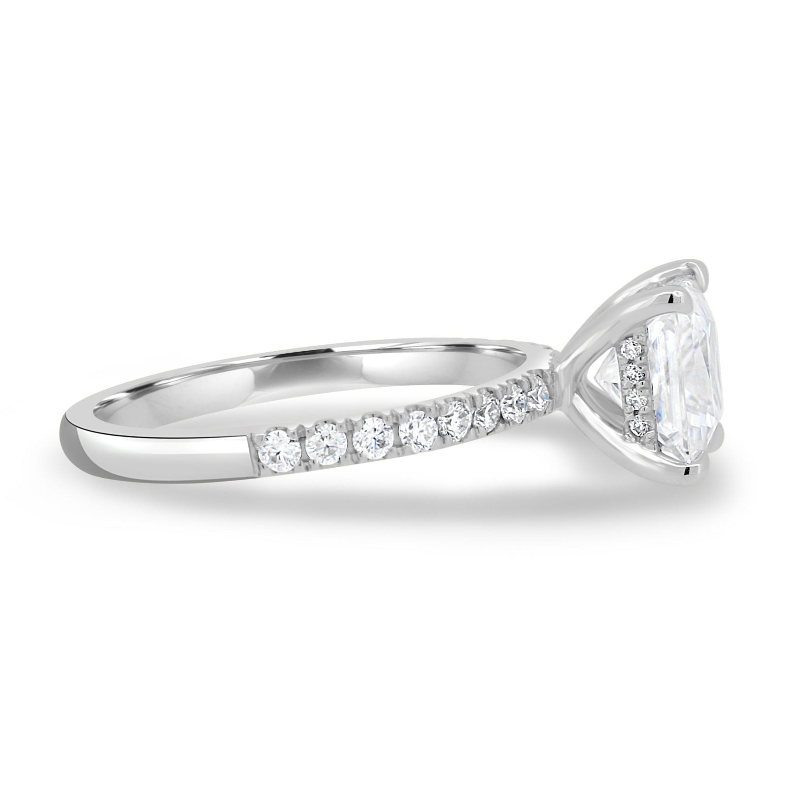 1.75ct Princess Cut Hidden Halo Moissanite Solitaire Engagement Ring ...